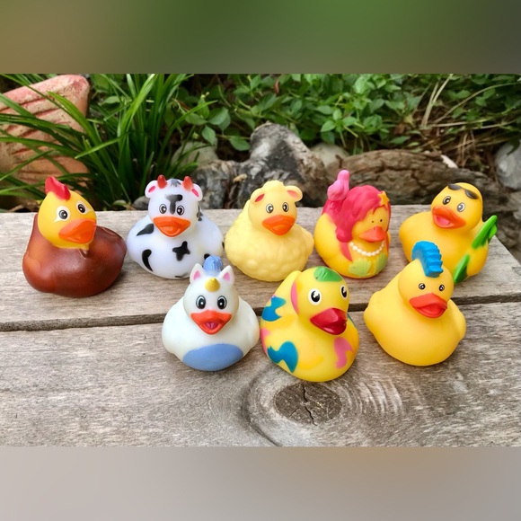 Source Unknown | Toys | Lot Rubber Ducks Characters Surfer Mermaid Cow ...